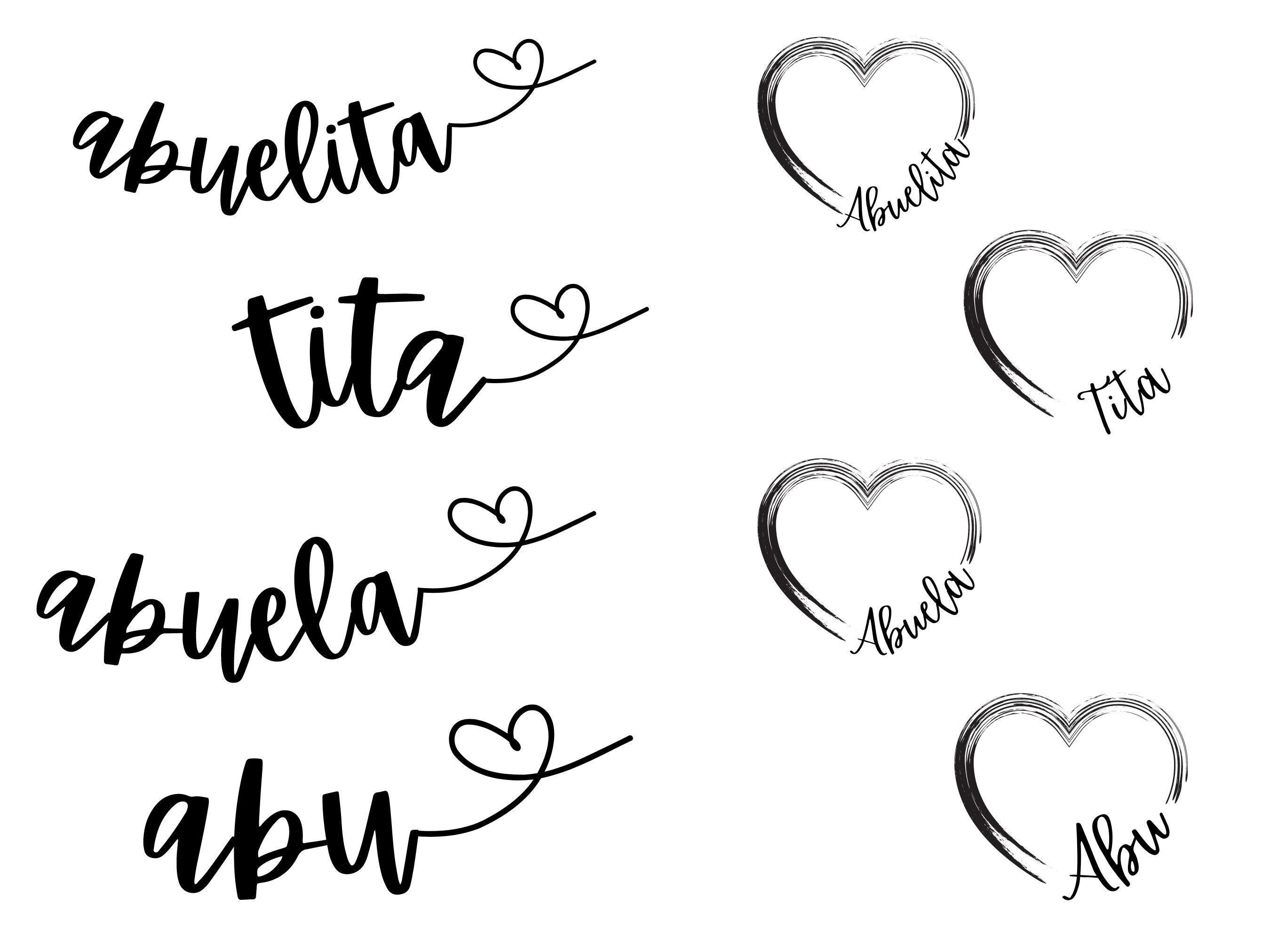 Abuela Svg Bundle, Abuela Heart Avg, Latin Grandma Svg, Mother's Day ...