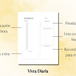 Agenda Amarilla, Agenda 2023 En Español, Planificador Diario, Printable ...