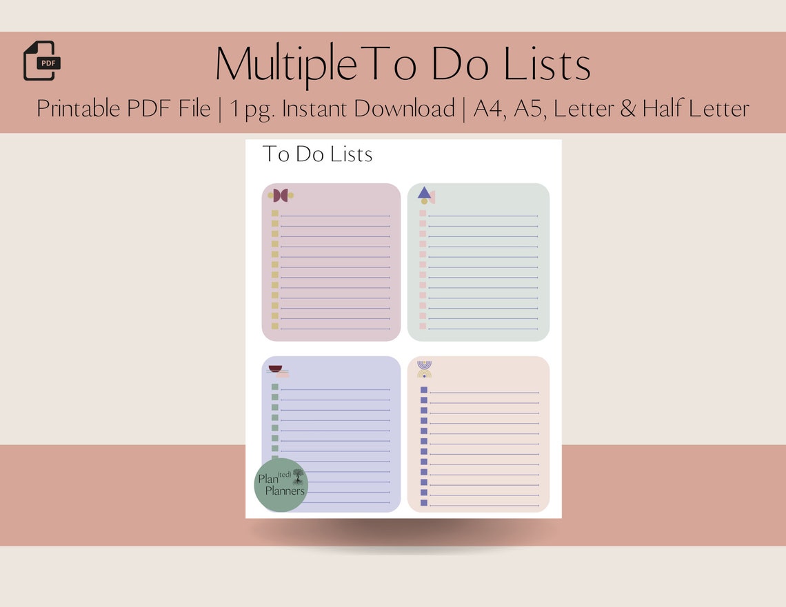 Multiple To-do Check Lists - Etsy