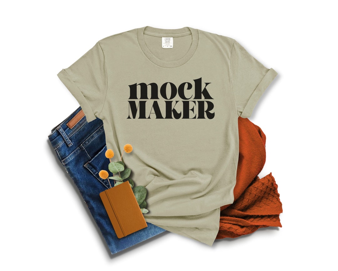 Comfort Colors 1717 Sandstone Mockup, Comfort Colors Tshirt Mockup ...