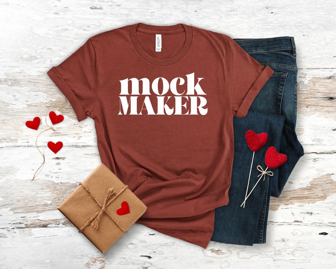 Rust Valentines Day Tshirt Mockup, Valentines Day Flat Lay, Valentine ...