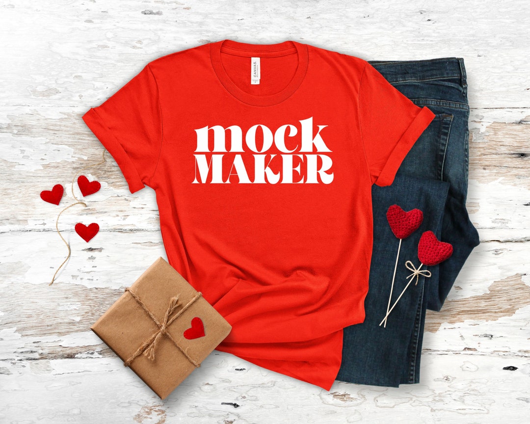 Poppy Valentines Day Tshirt Mockup, Valentines Day Flat Lay, Valentine ...