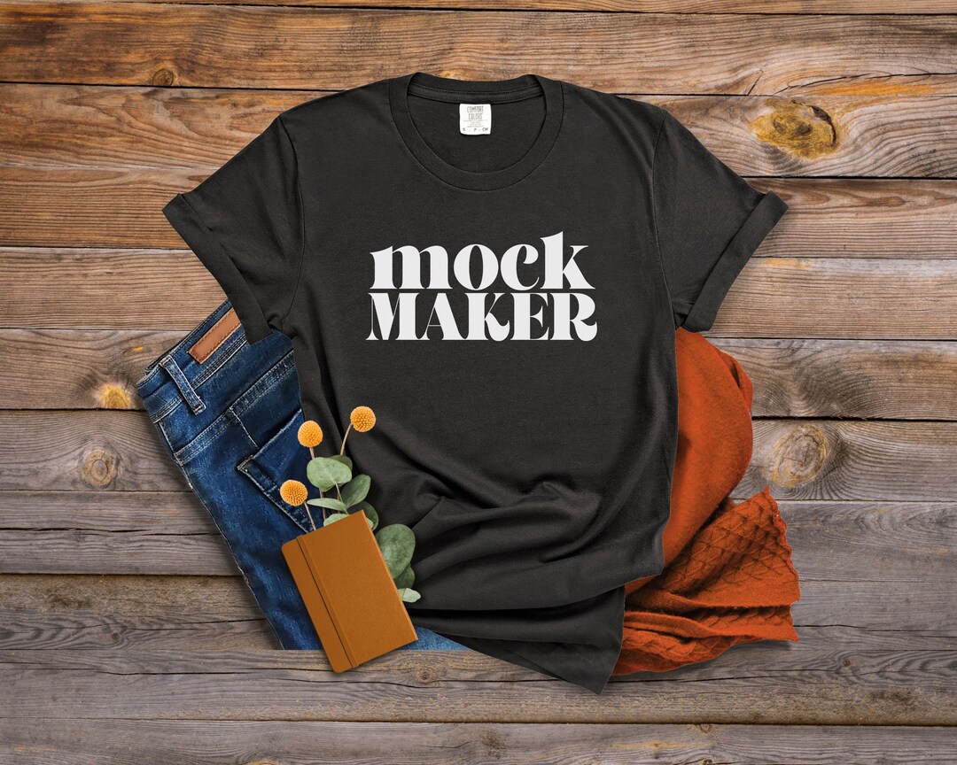 Comfort Colors 1717 Black Mockup, Comfort Colors Tshirt Mockup, Fall ...