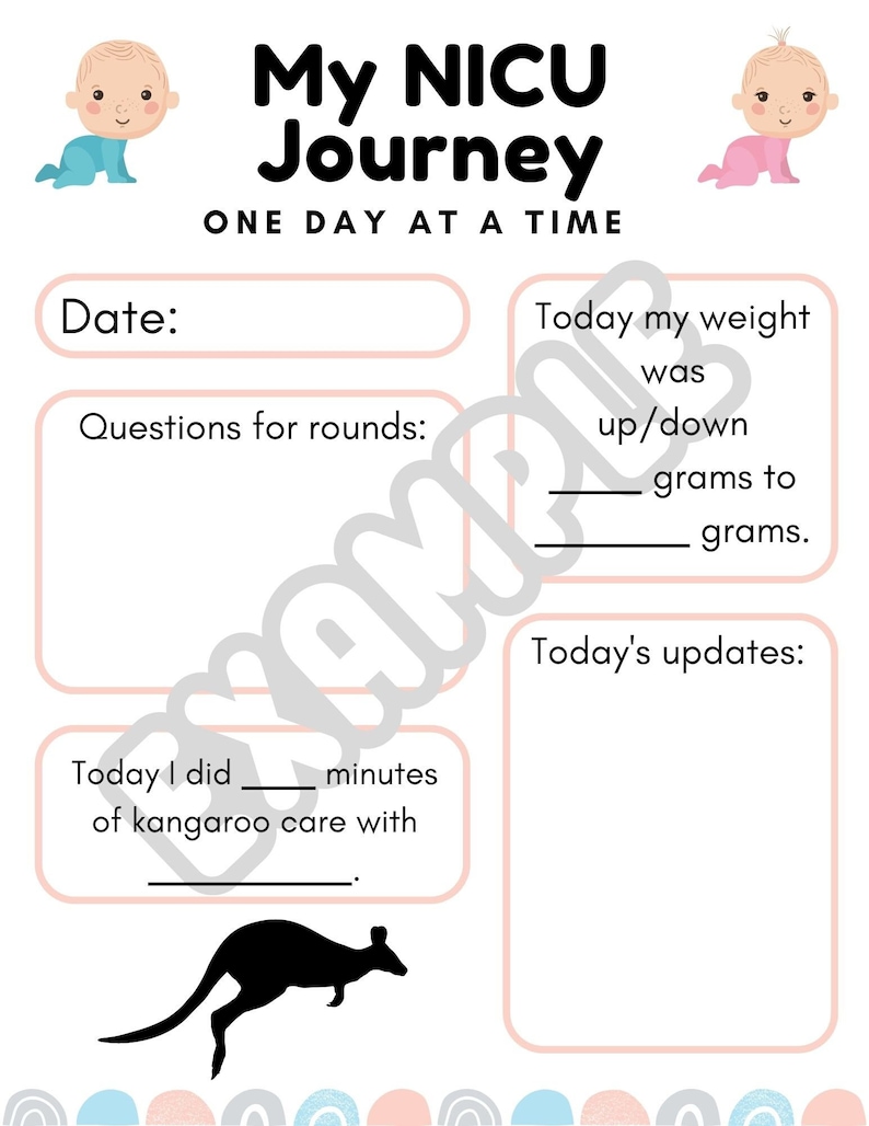 Printable NICU Journal Daily Page - Etsy