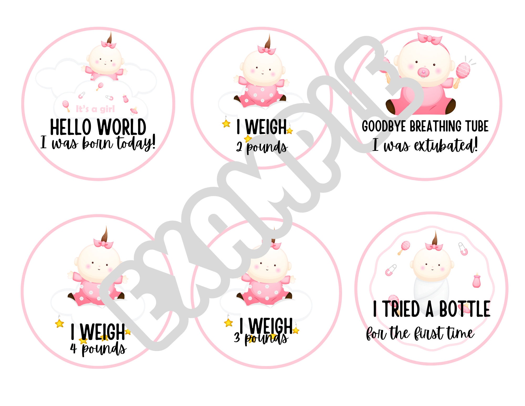 NICU Milestone Printables, Girl - Etsy