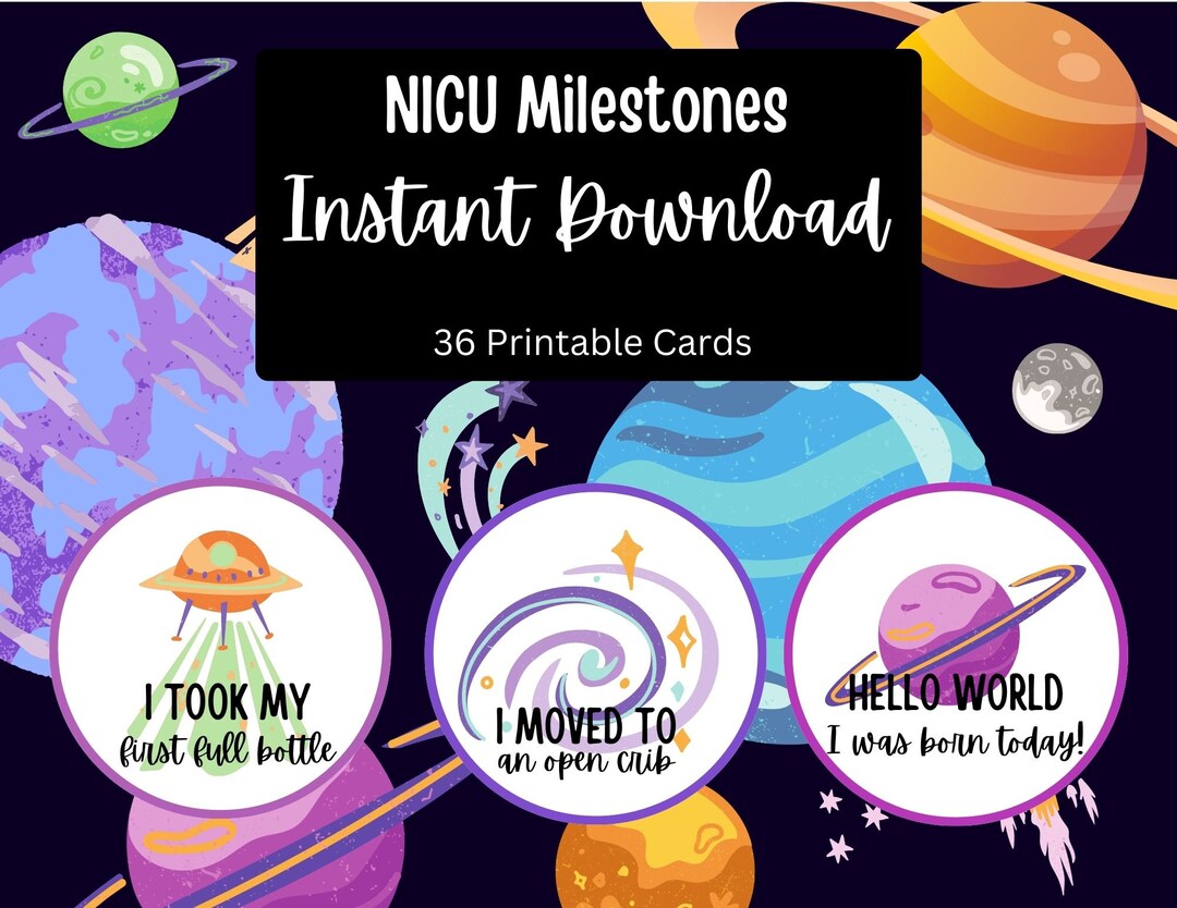 NICU Milestone Printables, Space Theme - Etsy