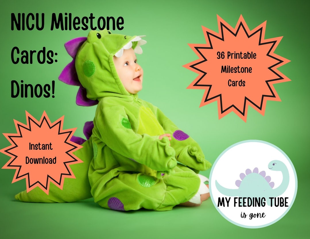 NICU Milestone Cards, Dinosaurs - Etsy
