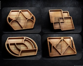 Trays Pack CNC Files for Wood svg, Dxf, Eps, Ai, Pdf - Etsy