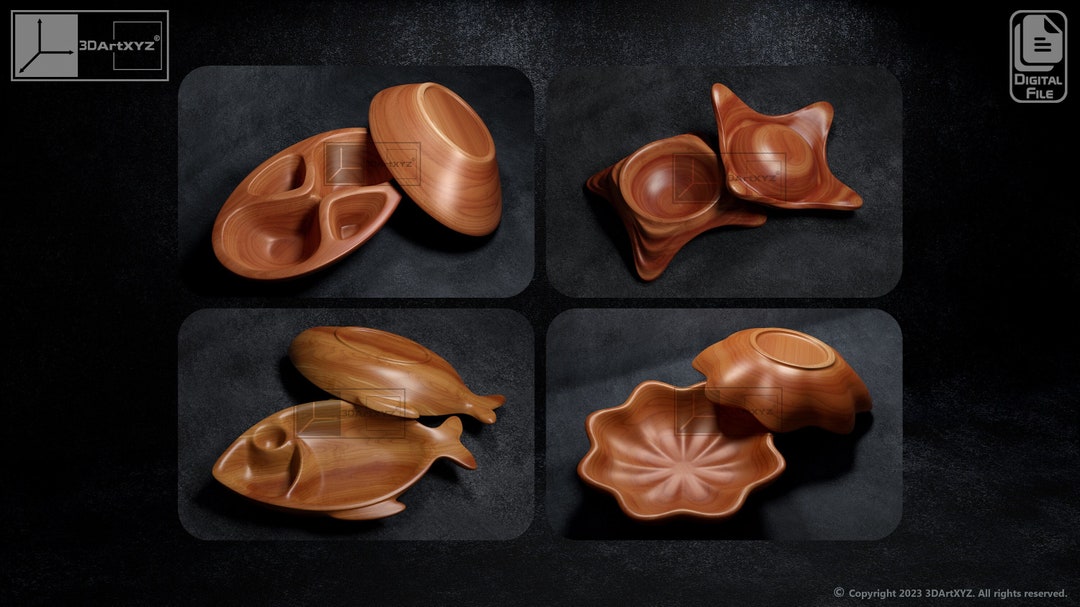 Bowls Pack - CNC Files for Wood (STL) - Etsy