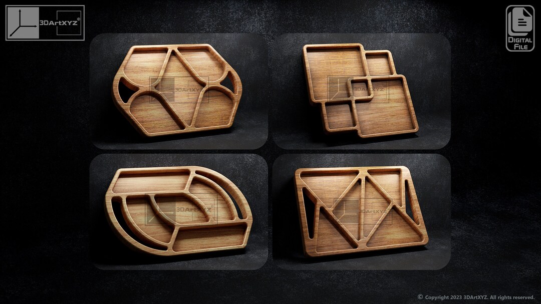 Trays Pack 2 - CNC Files for Wood (svg, Dxf, Eps, Ai, Pdf) - Etsy