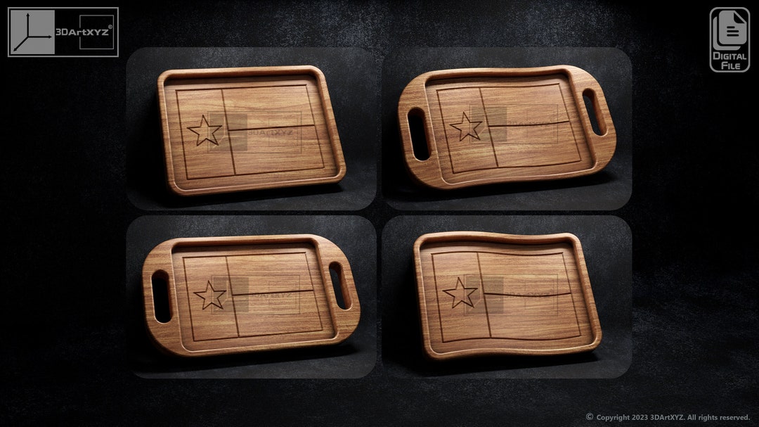 Texas Flag Trays Pack - CNC Files for Wood (svg, Dxf, Eps, Ai, Pdf) - Etsy