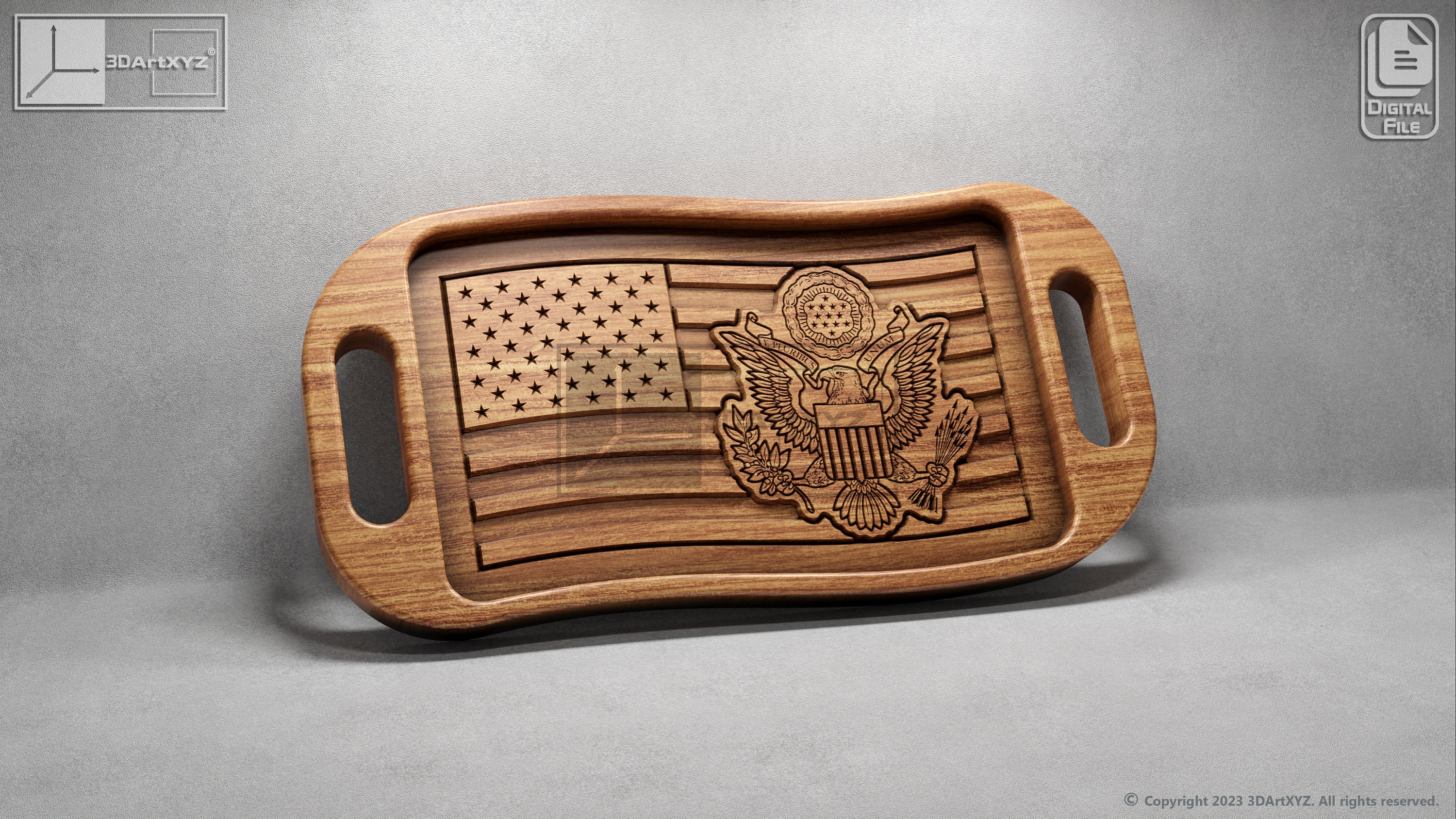 US Flag Army Seal Trays Pack - CNC Files for Wood (svg, Dxf, Eps, Ai ...