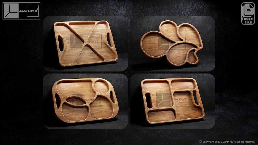 Trays Pack - CNC Files for Wood (svg, Dxf, Eps, Ai, Pdf) - Etsy