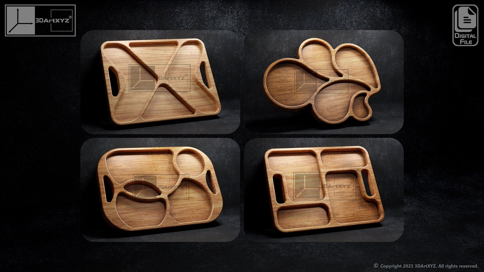 Trays Pack CNC Files for Wood svg Dxf Eps Ai Pdf - Etsy