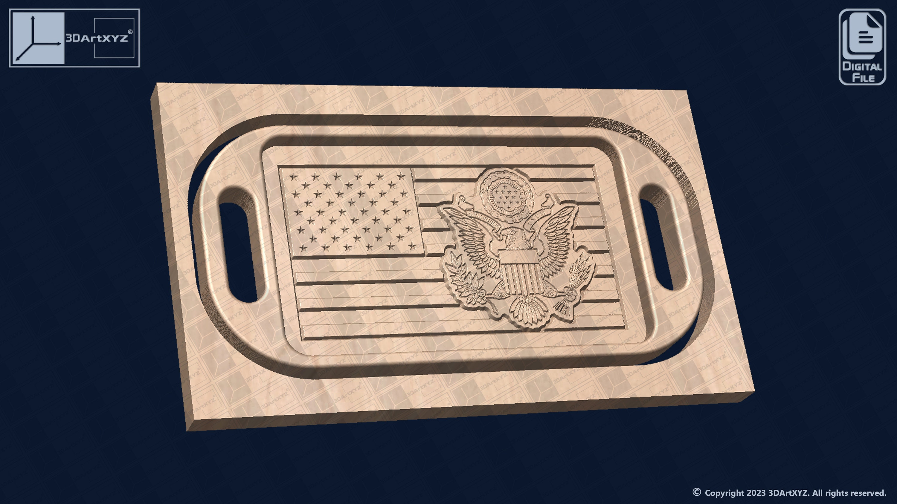 US Flag Army Seal Trays Pack - CNC Files for Wood (svg, Dxf, Eps, Ai ...
