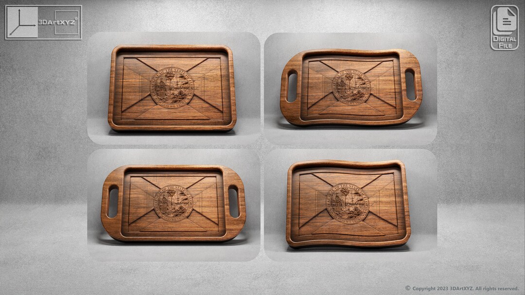 Florida Flag Trays Pack - CNC Files for Wood (svg, Dxf, Eps, Ai, Pdf ...