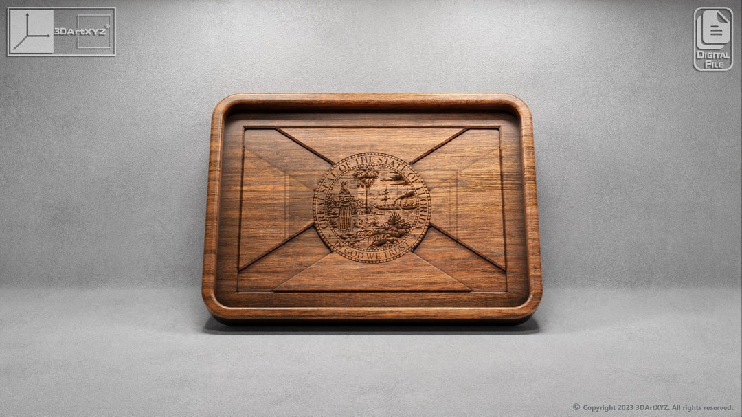 Florida Flag Tray - CNC Files for Wood (svg, Dxf, Eps, Ai, Pdf) - Etsy
