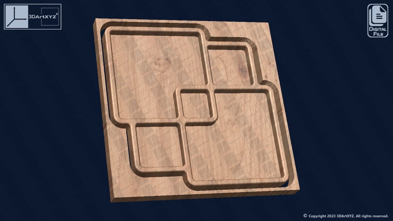 Squares Tray - CNC Files for Wood (svg, Dxf, Eps, Ai, Pdf) - Etsy