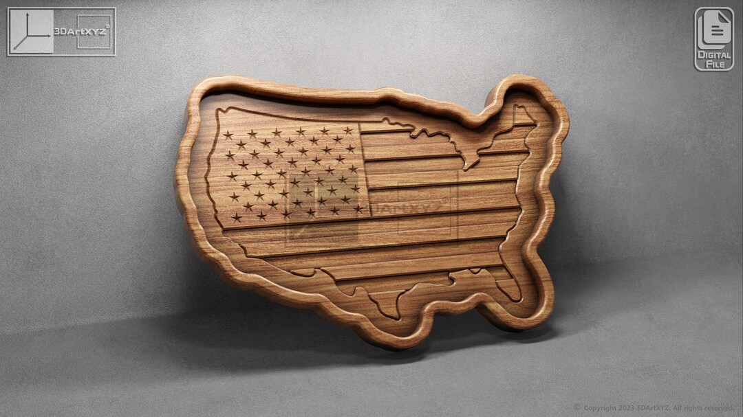 US Map Tray - CNC Files for Wood (svg, Dxf, Eps, Ai, Pdf) - Etsy