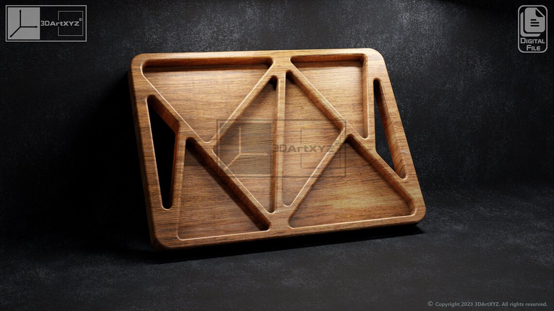 Triangles Tray - CNC Files for Wood (svg, Dxf, Eps, Ai, Pdf) - Etsy