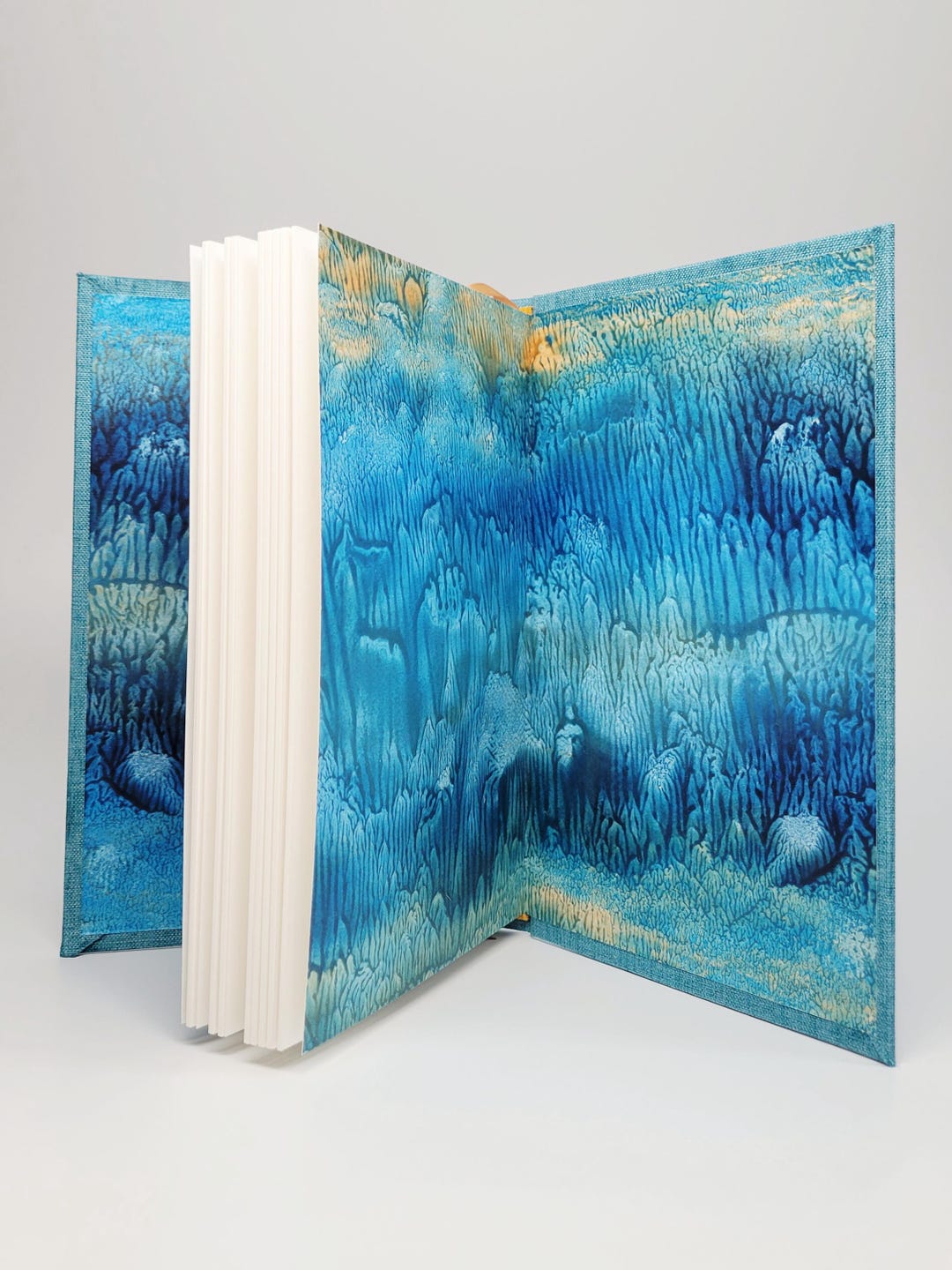 Handmade Paste Paper Endpaper Journal: Blank Mohawk Superfine Notebook ...