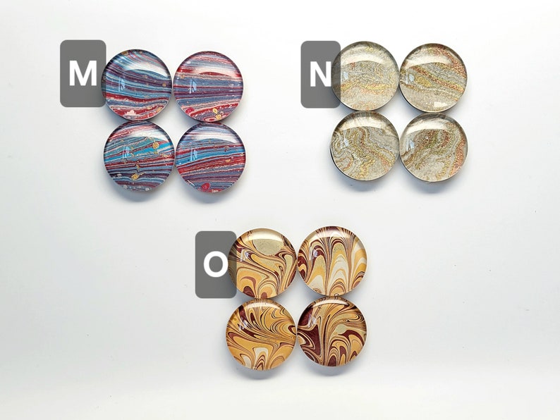 4-pack 1" Marbled Glass Magnets, Unique Gift, Magnet Set for ...