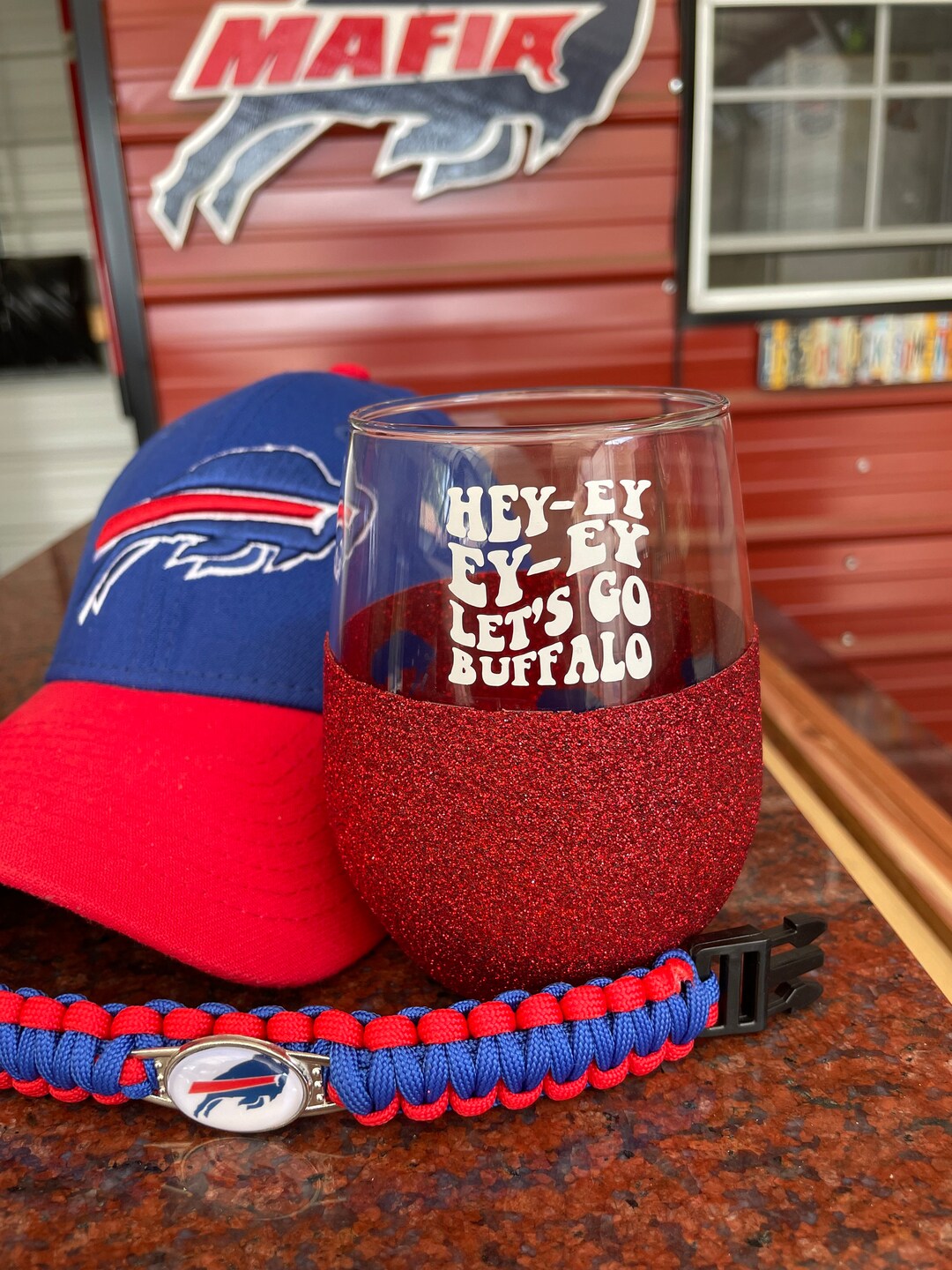 Buffalo Bills Peek-a-boo Wine Glass - Etsy