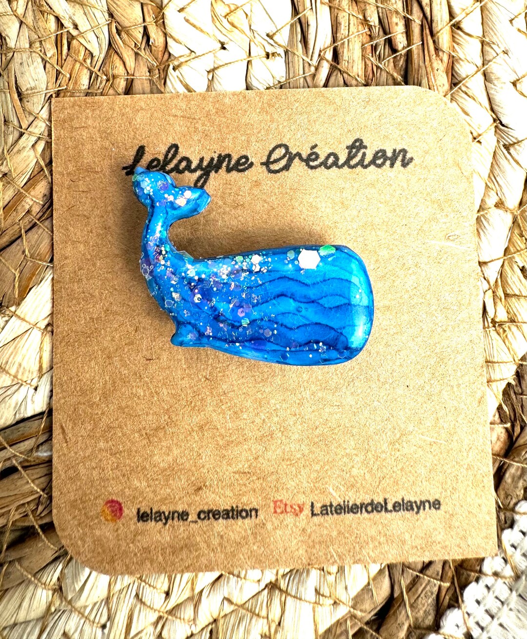 Star, Blue Whale or Sailor Heart Shaped Sequin Brooch, Made of Handmade ...