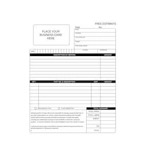 Body Shop Mechanic Shop Service Center Form to Give Free Estimates PDF ...