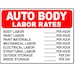 Collision Repair Shop Bodyshop Hourly Labor Rates Sign PDF Template ...