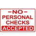 No Personal Checks Accepted Sign Service Shop Retail Store Template PDF ...