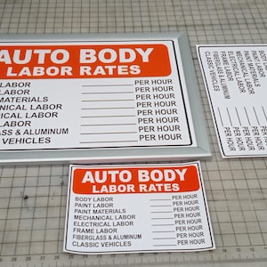 Mechanic Shop Labor Hourly Rate & Storage Fees Price Sign Template PDF ...
