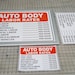 Body Shop Auto Body Repair Collision Labor Rates Hourly Price Sign PDF ...