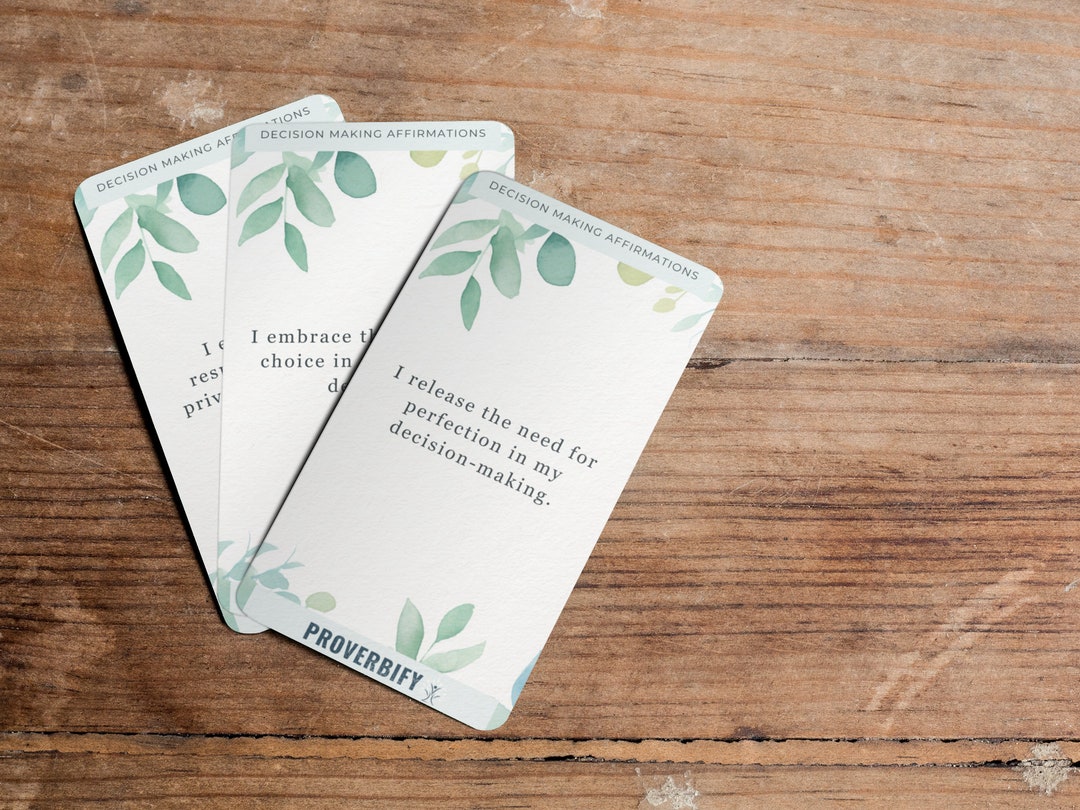 Decision Making Affirmation Cards PDF Download and Print 30 Cards - Etsy