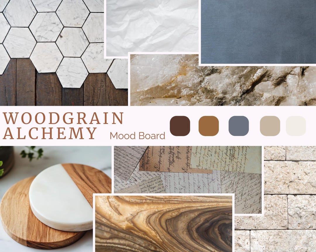 Woodgrain Alchemy - 5 Color Palette – Walnut & Bark Tones – Earthy ...