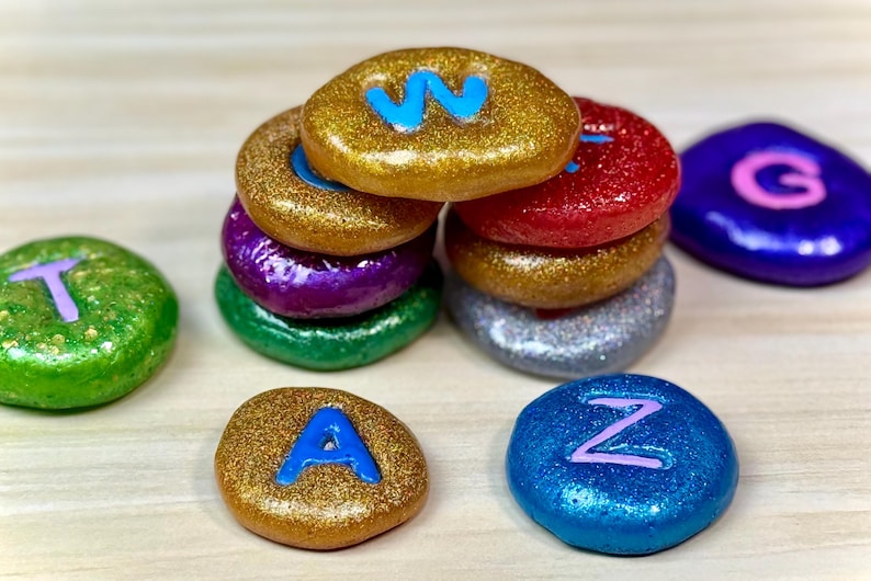Resin Alphabet Stone Set – Tactile Letter Stones for Sensory Play ...