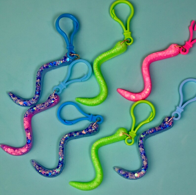 Glow Gummy Worm Keychains - Etsy