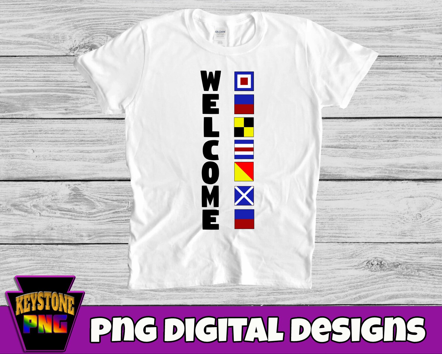 Nautical Flag Welcome PNG. Nautical Decor. Beach House Art. Shore ...