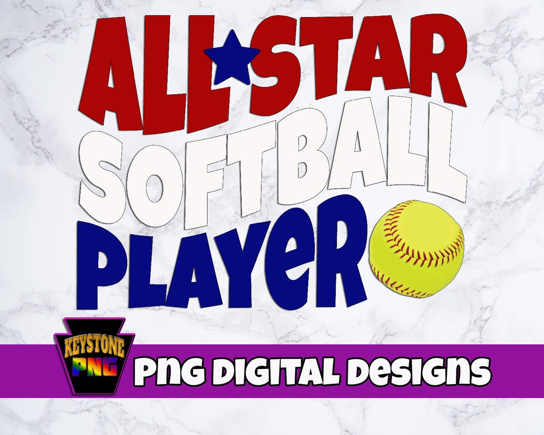 All-star Softball Player. Retro Wave Design. Softball PNG. Softball ...