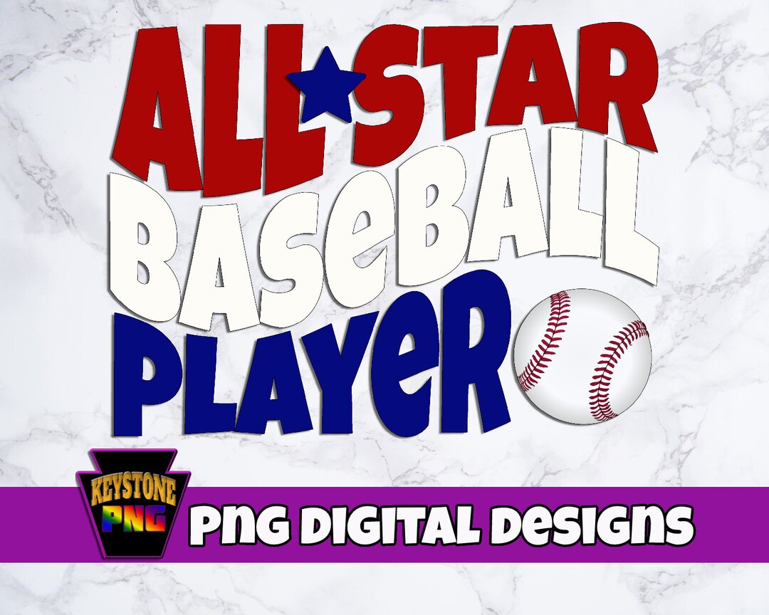 All-star Baseball Player. Retro Wave Design. Baseball PNG. Baseball ...