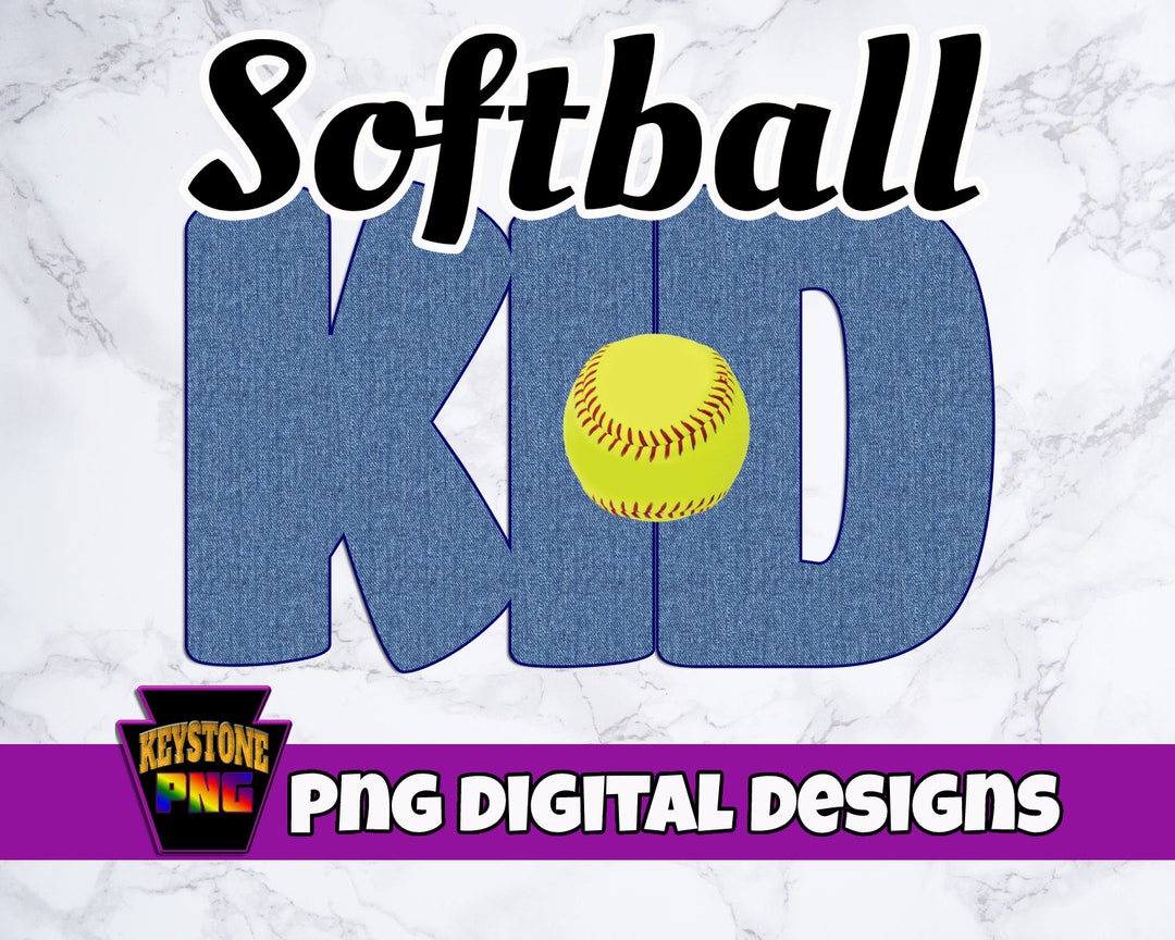 Softball Kid PNG. Denim Design. Kid Digital Download. Softball Digital ...