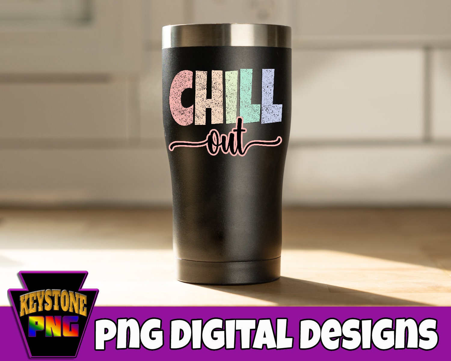 Chill Out PNG. Retro Colors - Distressed Design. Rest & Relax Digital ...
