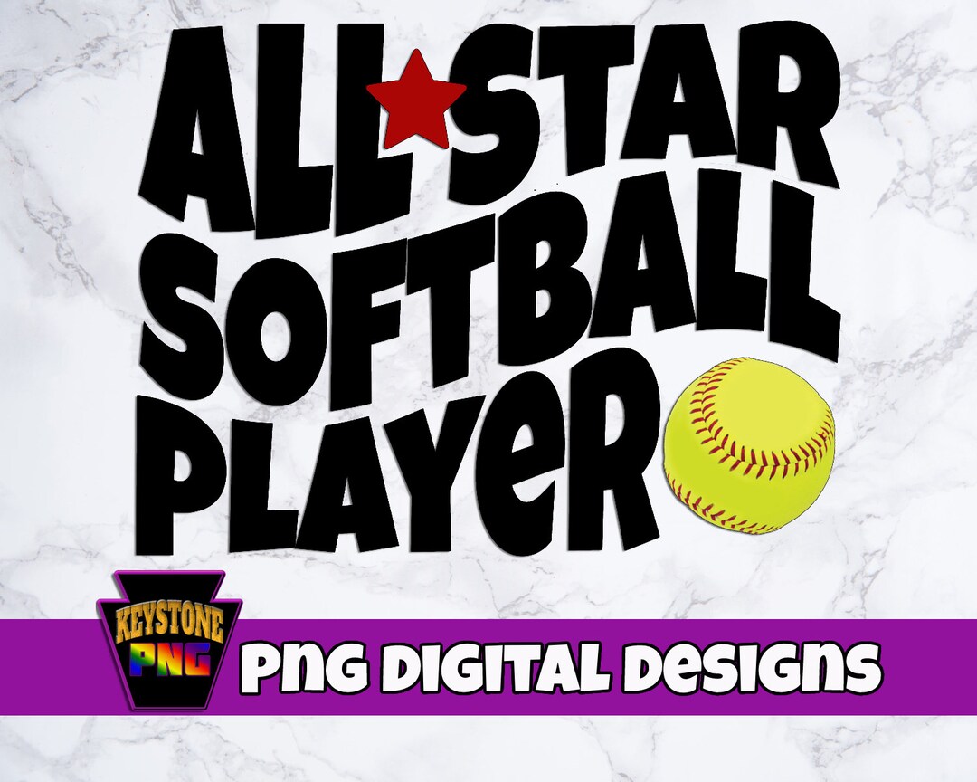 All-star Softball Player. Retro Wave Design. Softball PNG. Softball ...