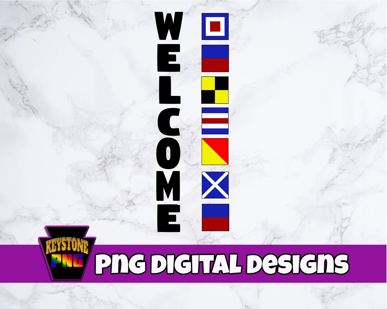 Nautical Flag Welcome PNG. Nautical Decor. Beach House Art. - Etsy