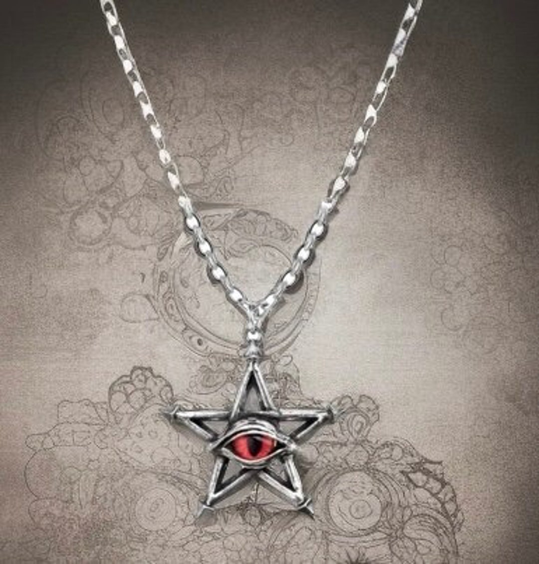 Alchemy Gothic Red Curse Pentagram Pewter Pendant Mystical and ...