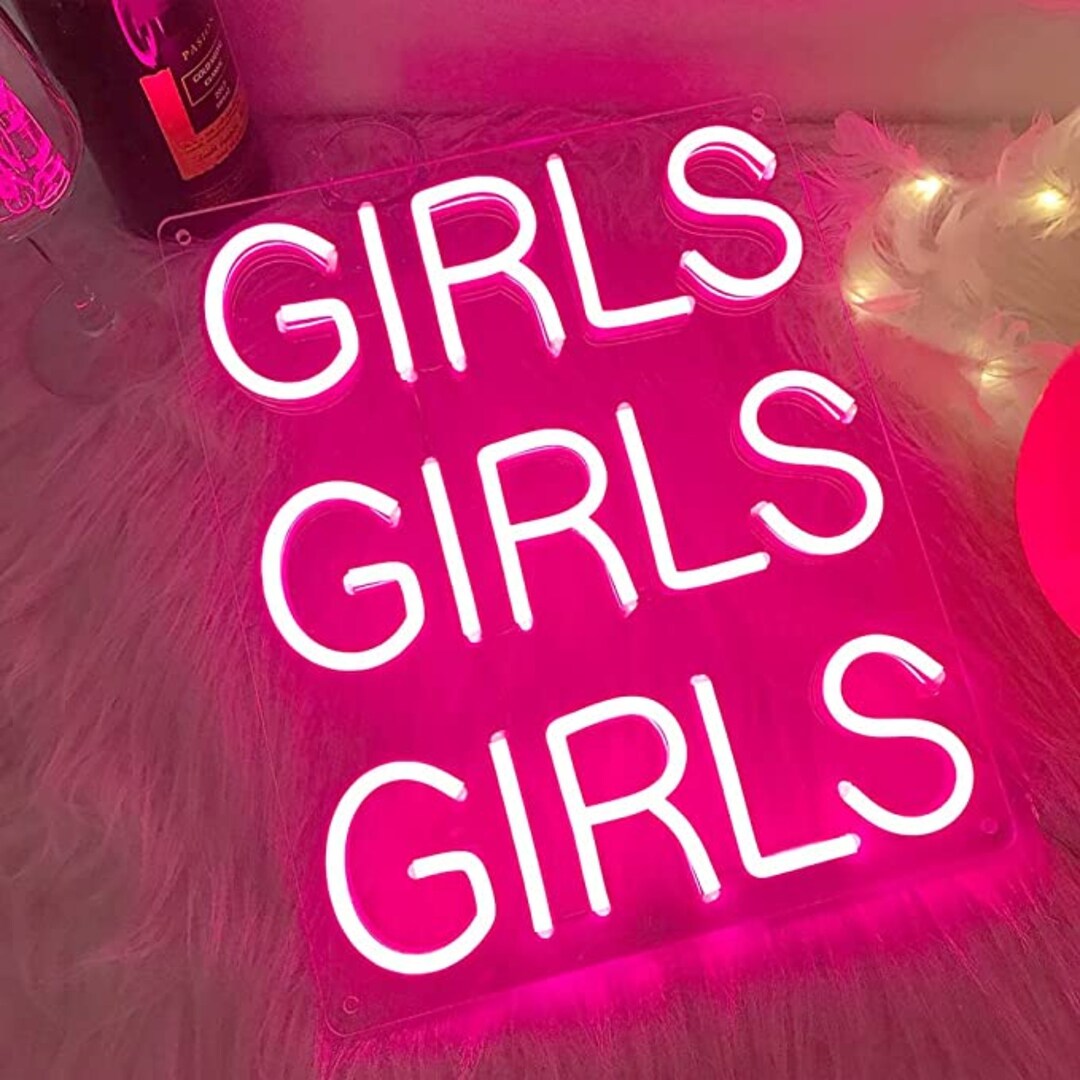Girls Girls Girls Neon Sign Custom Neon Sign For Girls Neon Etsy