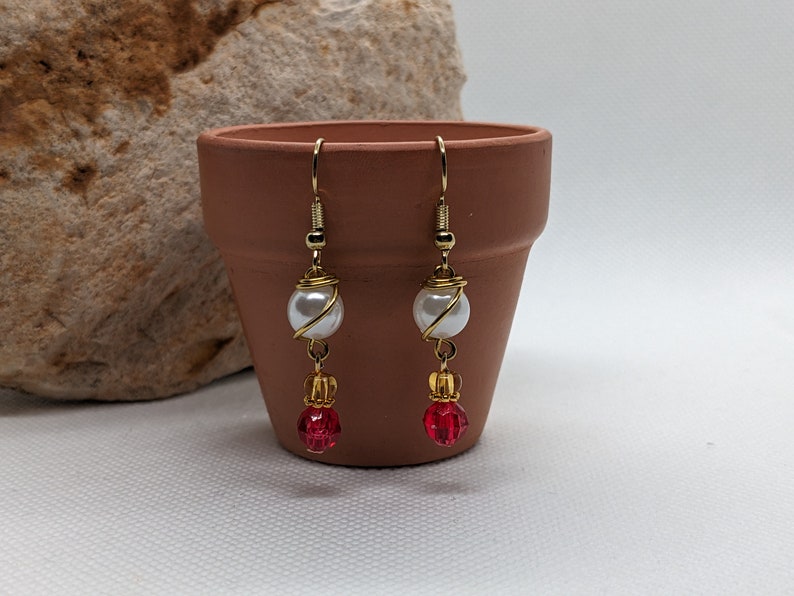 Kansas City Chiefs Earrings Red and Gold Wire Wrapped Earrings NFL ...