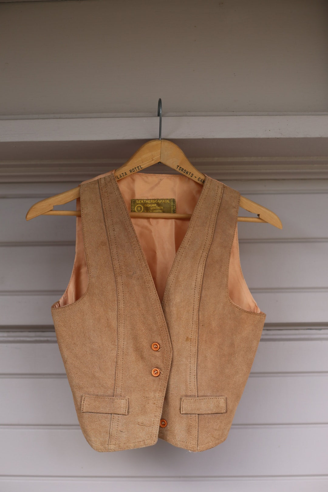 Vintage 60s 70s Suede Leather Vest Cordoba Made in Argentina S M Hippie ...