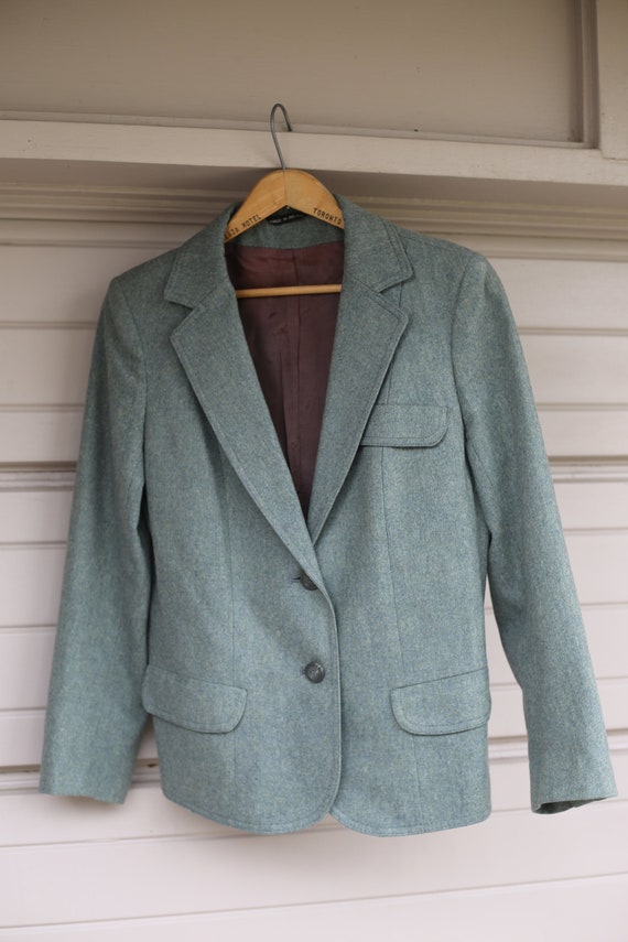 1970s grey green wool - Gem