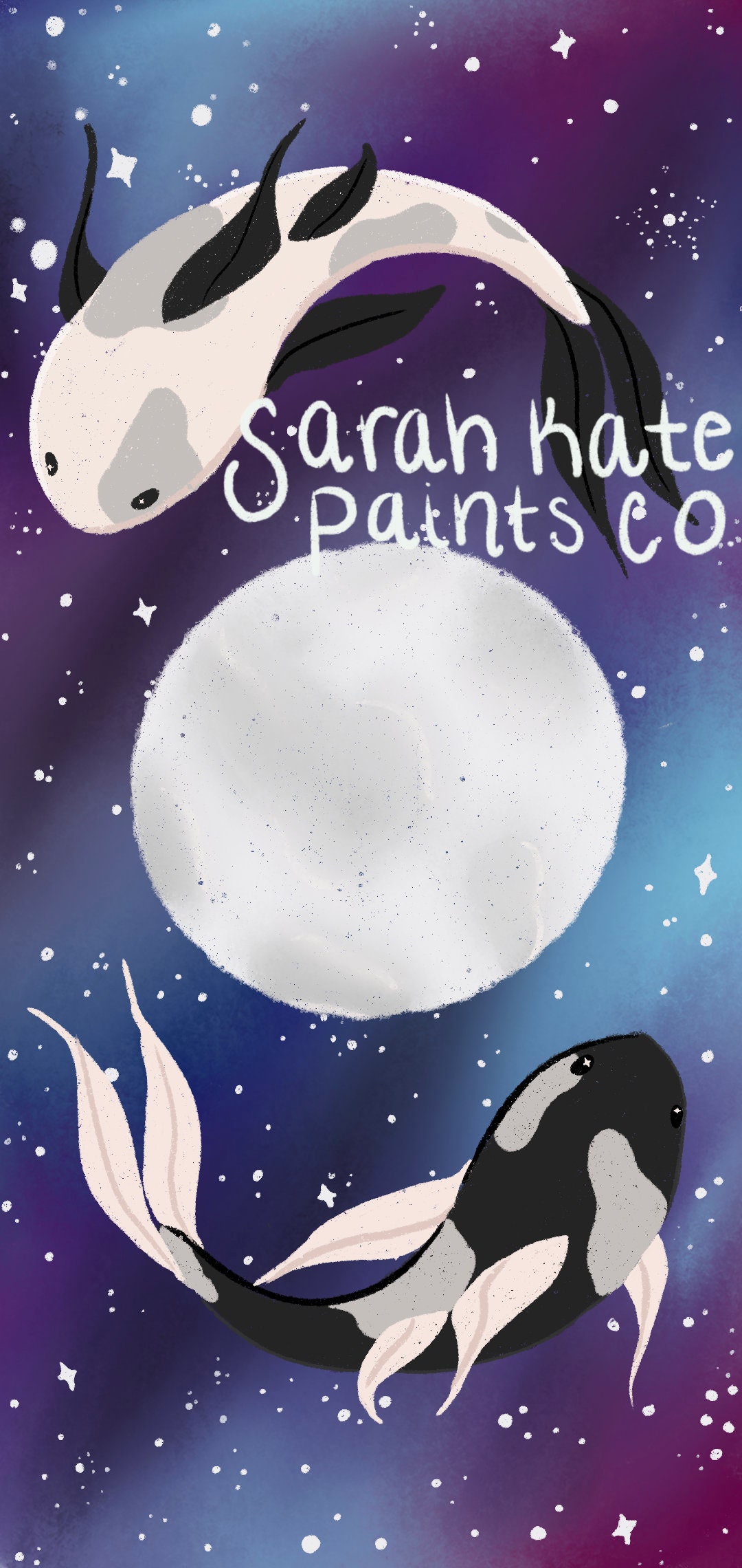 Koi Fish Moon Phone Wallpaper - Etsy